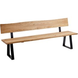 Sitzbank, B:220cm H:45cm T:44cm, braun, MASSIVLINE & MORE, Massivholz, Esszimmer, Sitzbänke, "Oviedo 4, Bankteil, Esszimmerbank, Küchenbank",