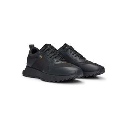 BOSS Herren Sneaker "Sneaker Jonah Runn meth", Gr. 44, schwarz, Obermaterial: 100% Polyester PES. Futter: 100% Polyester PES. 70% EVA EVA. 30% Gummi