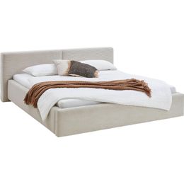 Meise M&ouml;bel Polsterbett MEISE.M&Ouml;BEL, B:220cm L:227cm, beige, Betten, "Cube wahlweise mit Matratze und Bettkasten", extra flaches Kopfteil, erh&auml;ltlich in den