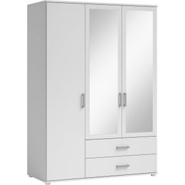 Dreht&uuml;renschrank Schlafkontor, B:125cm H:190cm T:51cm, wei&szlig;, Melamin, Schr&auml;nke, "Ivar Kleiderschrank mit Spiegel", inklusive 2 Spiegelt&uuml;ren und 2