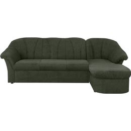Ecksofa DOMO collection, B:238cm H:82cm T:141cm, grün, 100% Polyester, Wohnzimmer, Sofas, "Pegnitz, elegante Rückensteppung, kompakte Stellmaße