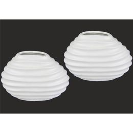 Dekovase I.GE.A., B:16cm H:12cm, beige, Keramik, Vasen, "Keramik-Vase", 2er Set Kleine Vase Weiß Modern Keramik Tisch Küche Büro Pampasgras