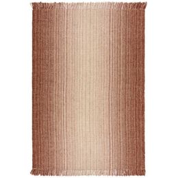 Teppich FLAIR RUGS, B:160cm H:8mm L:230cm, rot, Jute, Kunstfaser, Wolle, Wohnzimmer, Teppiche, "Jute Ombre"