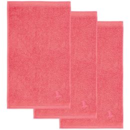 M&ouml;ve G&auml;stehandt&uuml;cher M&Ouml;VE, B:30cm L:50cm, rot, Walkfrottee, Baumwolle, Handt&uuml;cher, "Superwuschel", G&auml;stehandt&uuml;cher Set mit Bord&uuml;re, 100% Premium Cotton