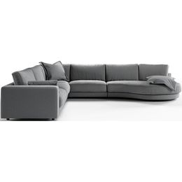 Ecksofa 3C CANDY, B:225cm H:86cm T:395cm, grau, 85% Polyester, 15% Viskose, Wohnzimmer, Sofas, "Enisa II, bequem und komfortabel, Mega Familiensofa,