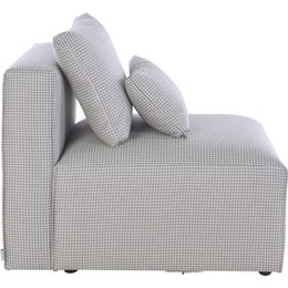 Sessel Home Affaire, B:80cm H:75cm T:100cm, grau, Struktur Hahnentritt (67% Polypropylen 33% Polyester);Fellimitat (100% Polyester);Samtcord (92%