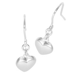 OSTSEE-SCHMUCK Damen Paar Ohrh&auml;nger "OSTSEE-SCHMUCK Ohrh&auml;nger Herz 9 mm Ohrh&auml;nger Herz 9 mm", 25 x 9mm, Silber 925 (Sterlingsilber), wei&szlig;, Silber 925
