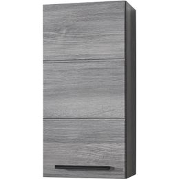 H&auml;ngeschrank, B:34cm H:70cm T:23cm, silber, BASIC BY BALCULINA, FSC-zertifizierter Holzwerkstoff, Badezimmer, Schr&auml;nke, "Silver, Badezimmerschrank