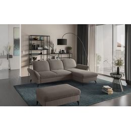 Sit & More Ecksofa SIT & MORE, B:267cm H:88cm T:200cm, braun, 100% Polyester, Wohnzimmer, Sofas, "Leandro L-Form", Wahlweise mit Bett-, Kopfteil - und