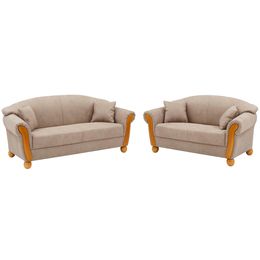 3-Sitzer Home Affaire, B:190cm H:83cm T:81cm, beige, Sofas, "Milano", 2-Sitzer und 3-Sitzer, incl. Zierkissen