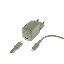 FRESH ́N REBEL Schnelllade-Gerät "USB-C Mini Charger PD 20W, Apple Lightning-Kabel 2 m", B:3,57cm H:3,4cm T:7,42cm, grün, Ladegeräte