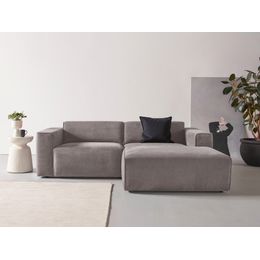Ecksofa Home Affaire, B:234cm H:71cm T:161cm, grau, 94% Polyester; 6% Nylon, Wohnzimmer, Sofas, "Noord mit Kedernaht, Breite 234 cm, L-Form", Cord,