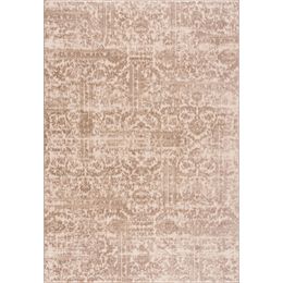 Teppich Home Affaire, B:60cm H:12mm L:90cm, beige, Kunstfaser, Wohnzimmer, Teppiche, "Dilani", Vintage, dezenter Glanz, Hoch-Tief-Struktur, Schrumpf