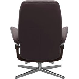 stressless "Consul" Set, Relaxsessel mit Hocker, mit Hocker, mit Cross Base, Gr&ouml;&szlig;e S, M & L, Holzakzent Braun