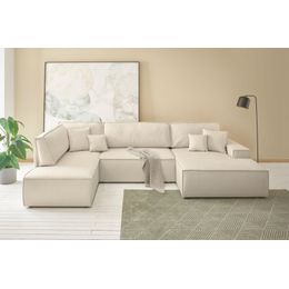 Wohnlandschaft OTTO HOME, B:329cm H:85cm T:195cm, beige, Bezugstoff 100% PES ;Atmungsaktives Gewebe ;Easy Clean ;Gramatur 340g/ qm +/- 5%, Sofas,