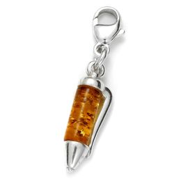 OSTSEE-SCHMUCK Damen Kettenanhänger "- Kugelschreiber - Silber 925/000 - Bernstein", Silber 925 (Sterlingsilber), silber, Silber 925