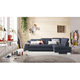 Ecksofa, B:292cm H:89cm T:212cm, blau, SET ONE BY Musterring, 100% Polyester, Wohnzimmer, Sofas, "SO 1200 inkl. Sitztiefen- & R&uuml;ckenverstellung f&uuml;r
