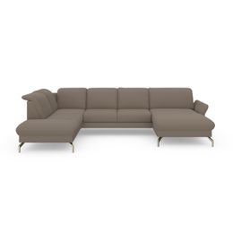 Sit & More Wohnlandschaft SIT & MORE, B:338cm H:84cm T:207cm, grau, Sofas, "Fashion U-Form", wahlweise mit Kopfteilverstellung, Vorziehsitz, motorisch,