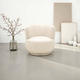 Sessel DOMO collection, B:76cm H:71cm T:76cm, beige, 100% Polyester, Wohnzimmer, Sessel, "Bruges, Loungesessel mit Drehfunktion"