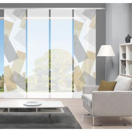 Schiebegardine Vision, B:60cm H:260cm, gold, Polyester, Wohnzimmer, Gardinen, "NAYAH", SET,SCHIEBEVORHANG,BAMBUS,DIGITALDRUCK