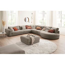 Ecksofa 3C CANDY, B:225cm H:86cm T:395cm, beige, 100% Polyester, Wohnzimmer, Sofas, "Enisa II, bequem und komfortabel, Mega Familiensofa, L-Form",