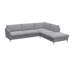 Ecksofa FLEXLUX, B:266cm H:85cm T:225cm, grau, 100% Polyester, Wohnzimmer, Sofas, "Fiore, L-Form, bequem und komfortabel durch hochwertigem