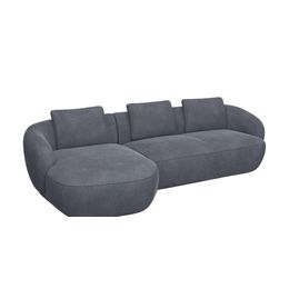 Wohnlandschaft FLEXLUX, B:276cm H:85cm T:146cm, grau, Sofas, "Torino, rund, L-Form, Sofa-Ecke mit Recamiere, Longchair-Sofa", Modernes, organisches