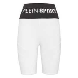 Plein Sport Damen Leggings "Leggings", weiß, Gr. S, Obermaterial: 90% Polyester, 10% Elasthan, Hosen