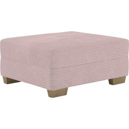 Hocker MR. COUCH, B:98cm H:44cm T:82cm, rosa, Stripes (92% Polyester / 8% Nylon), Wohnzimmer, Hocker, "Hilla", Mit Federkern, wahlweise mit