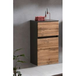 Unterschrank Welltime, B:40cm H:79cm T:35cm, grau, Holzwerkstoff, Badezimmer, Schr&auml;nke, "Kaunas", 40 cm breit, mit Schubkasten, Soft-Close-Funktion