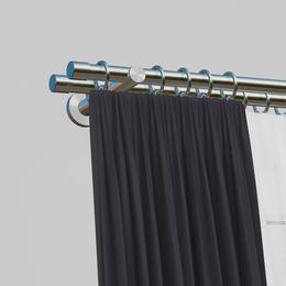 Gardinenstange Indeko, L:260cm &Oslash;:20mm, silber, Stahl, Kinderzimmer, Gardinenstangen, "Linz", Komplett-Set inkl. Montagematerial