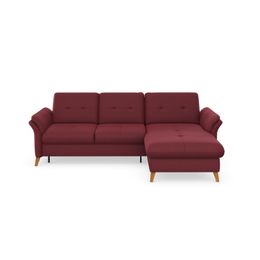 Sit & More Ecksofa SIT & MORE, B:268cm H:90cm T:176cm, rot, Wohnzimmer, Sofas, "G&ouml;teborg", Sitztiefenverstellung und Federkern, wahlweise mit Bettfunktion