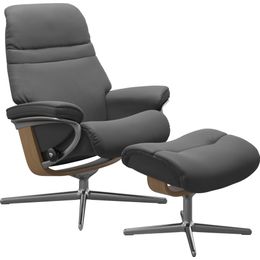stressless "Sunrise" Set, Relaxsessel mit Hocker, mit Hocker, mit Cross Base, Gr&ouml;&szlig;e S, M & L, Holzakzent Eiche