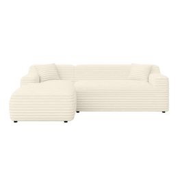Ecksofa Home Affaire, B:256cm H:76cm T:160cm, beige, 100% Polyester, Wohnzimmer, Sofas, "LILLIANA Designsofa, L-Form mit Recamiere rechts/links