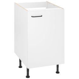 Spülenschrank Optifit, B:50cm H:87cm T:58,4cm, weiß, Holzwerkstoff, Küche, Schränke, "Elga", mit Soft-Close-Funktion, höhenverstellbaren Füßen,