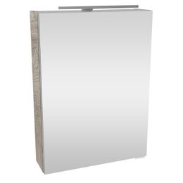 Spiegelschrank Fackelmann, B:50cm H:68cm T:15,3cm, braun, Glas, Badezimmer, Schr&auml;nke, "SBC", Aufsatzleuchte, Schalter und Steckdose, Breite 50cm,
