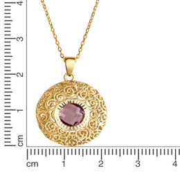 Diamonds by Ellen K. Damen Kette mit Anh&auml;nger "Gold 333 mit echtem Amethyst 8mm", 42/45cm, Gold, L: 45 B: 19,5mm, gelb, FASCINATION BY ELLEN K., Gold, B:19,5mm, Halsketten