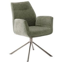 Esszimmerstuhl MCA furniture, B:64cm H:90cm T:66cm, grün, Polyester, Stühle, "DIVERIA", (2er-Set) 4-Fuss-Stuhl,drehbar 360,belastbar 120 kg,Sitzhöhe
