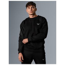 TRIGEMA Herren Sweatshirt "TRIGEMA Oversized Sweatshirt mit Logo-Patch", schwarz, Basic, Gr. XXL, 70% Baumwolle, 30% Polyester, Sweatshirts