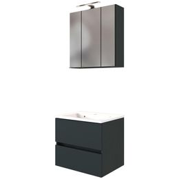 Badm&ouml;bel-Set Welltime, B:60cm, grau, MDF, Kastenm&ouml;bel-Sets, "Baabe", Breite 60 cm, Softclose-Funktion