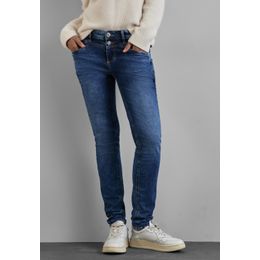 Street One Damen Gerade Jeans, blau, Gr. 36, unifarben, Jeans, 99% Baumwolle, 1% Elasthan, Jeans, 4-Pocket Style