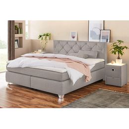Jockenh&ouml;fer Boxspringbett, B:187cm L:214cm, beige, JOCKENH&Ouml;FER GRUPPE, Bezug Bett: Strukturstoff (57, 7% Polypropylen, 42, 3% Polyester);Kissen: 57, 7%