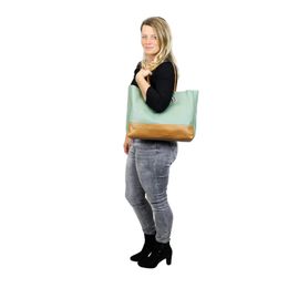 Damen Schultertasche "Linia", Collezione Alessandro, gr&uuml;n, Leder, Taschen, Echt Leder, Made in Italy
