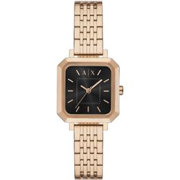 Armani Exchange Damen Quarzuhr, gold, Armbanduhren, Armbanduhr, Damenuhr, Edelstahlarmband, analog