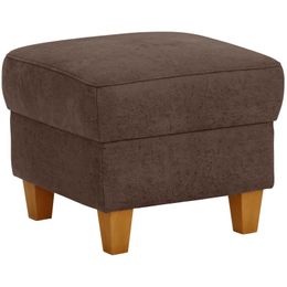 Polsterhocker Home Affaire, B:58cm H:48cm T:58cm, braun, 100% Polyester;Struktur (100% Polyester);Luxus-Microfaser in Lederoptik (100% Polyester),