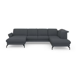 Sit & More Wohnlandschaft SIT & MORE, B:338cm H:84cm T:207cm, grau, Sofas, "Fashion U-Form", wahlweise mit Kopfteilverstellung, Vorziehsitz, motorisch,