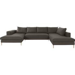 Wohnlandschaft OTTO products, B:351cm H:83cm T:210cm, grün, Struktur fein: aus recycleten PET-Flaschen (100% PES), Sofas, "Finnja, viel Platz,