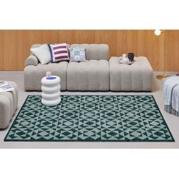 Teppich Wecon Home, B:140cm H:10mm L:200cm, bunt, Schurwolle, Wohnzimmer, Teppiche, "Downtown", handgefertigt, pflegeleicht, Fasermix, Wohnzimmer,