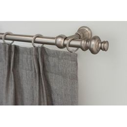 Gardinenstange Garesa, L:170cm &Oslash;:20mm, silber, Metall, Wohnzimmer, Gardinenstangen, "ANDREA", Vorhanggarnitur, verl&auml;ngerbar, Endknopf Profil gro&szlig;,