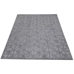 Teppich Carpet City, B:280cm H:5mm L:380cm, grau, Polypropylen, Wohnzimmer, Teppiche, "In-& Outdoorteppich Santorini 446, 3D-Effekt, Geo-Muster",